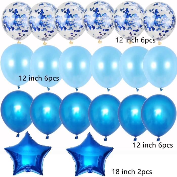 Ballons 15 Ans Anniversaire Decoration Garçon Bleu Ballon 15 ...