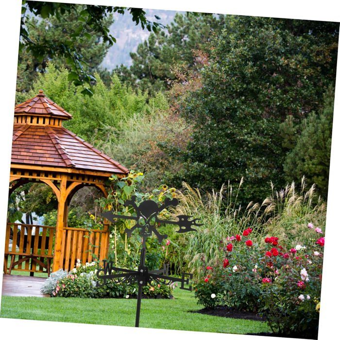 Girouette, indicateur de direction du vent, piquet de jardin en métal ...