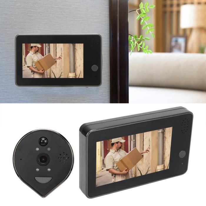 Caméra de porte numérique Caméra Vidéo Judas de Sonnette, Moniteur LCD ...