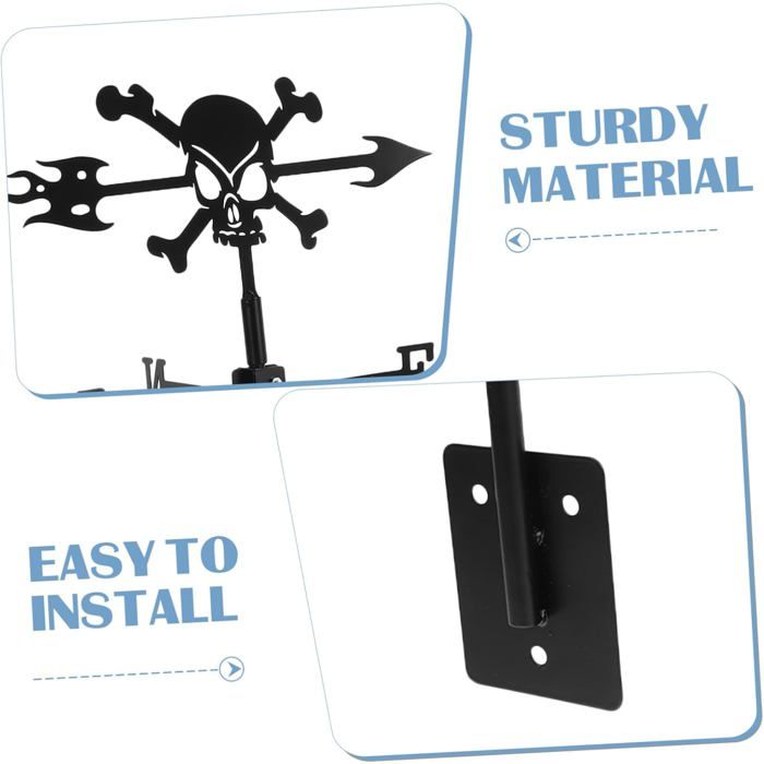 Girouette, indicateur de direction du vent, piquet de jardin en métal ...