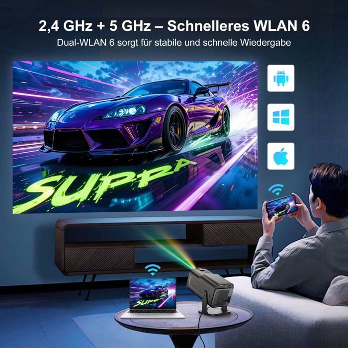 Mini vidéoprojecteur intelligent - SUTEO - HY320max - Compatible ...