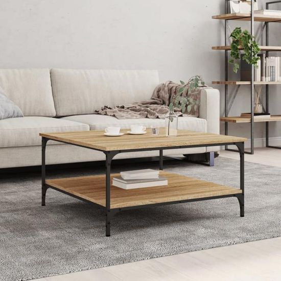 Table de Salon - Design Classique - chêne sonoma 80x80x40 cm - bois d ...