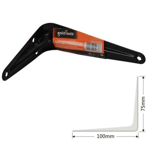 Staffe Angolari 2pz Supporto Staffa Reggimensole Angolo Retto 90° Nero ...