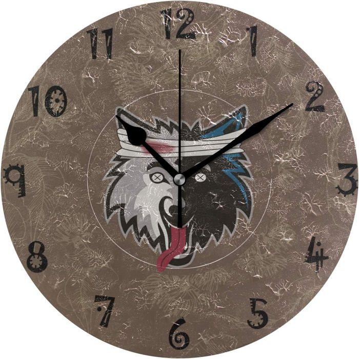 Art Loups Noirs Pendule Murale Décoratif Moderne Horloge De Mur ...