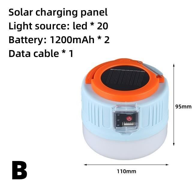 Tapez B--Ampoule Solaire Led Rechargeable Par Usb, 280 Watts, Lanterne D'urgence Portable Pour ...