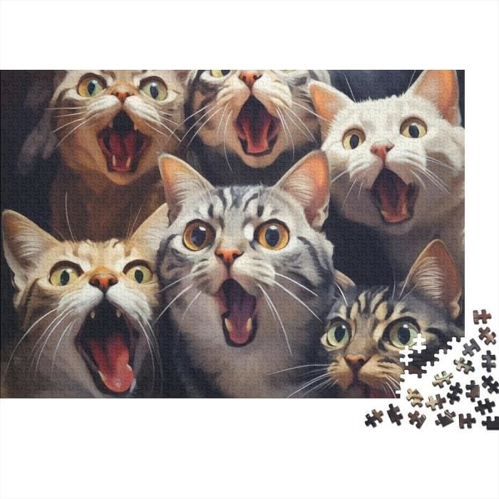 Puzzle en bois adulte Chat - Puzzle 1000 pièces - Décoration intérieure ...