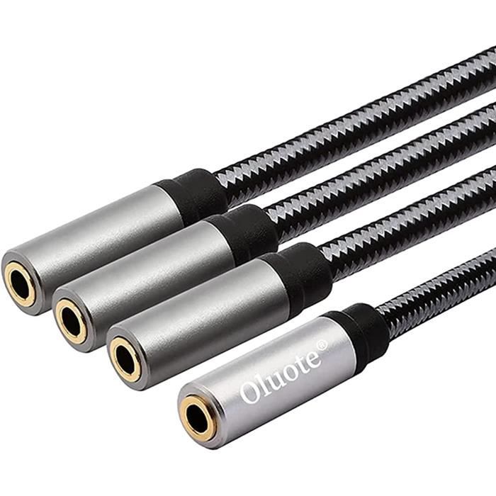 Câble TRS 3,5MM Femelle à 3 Ports Câble Audio Auxiliaire TRS 3,5MM ...