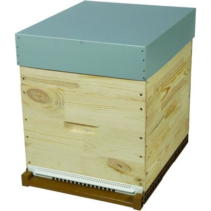 RUCHE DADANT 10 cadres avec Hausse Toit en tôle Pribois - Cdiscount ...