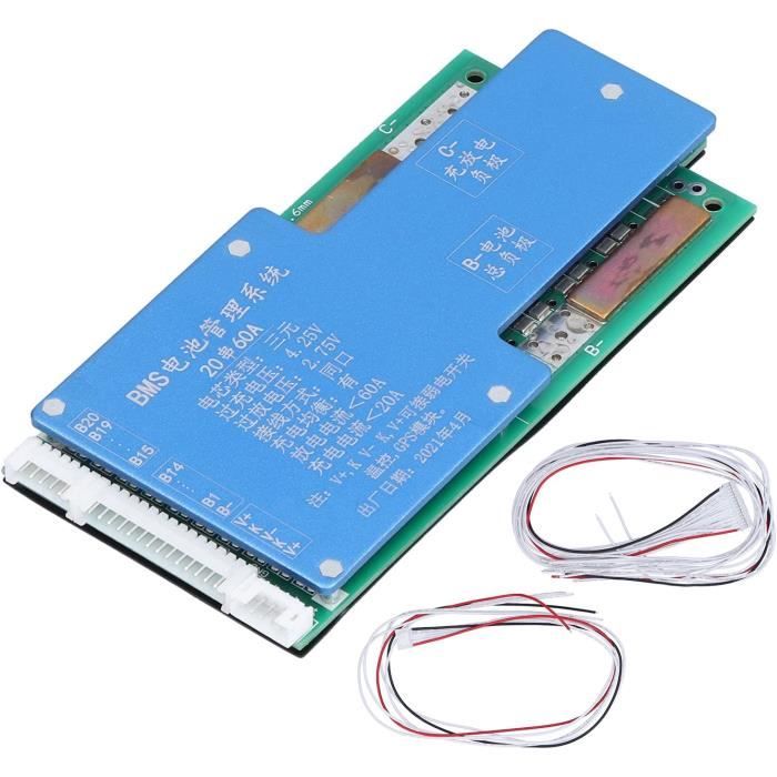 72V 60A 20S Carte de Protection BMS Module de Chargeur de Piles au ...