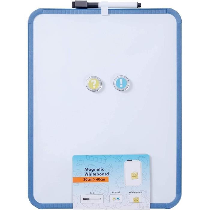 Tableau blanc effaçable à sec avec 2 aimants + 1 marqueur effaçable à ...