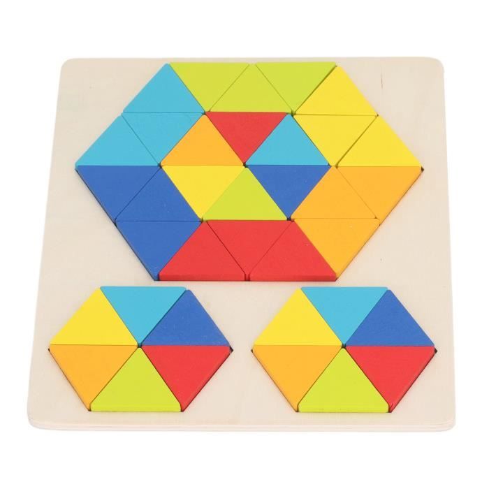 KEL Puzzles hexagonaux en bois Puzzle Tangram Hexagonal en Bois, Casse ...