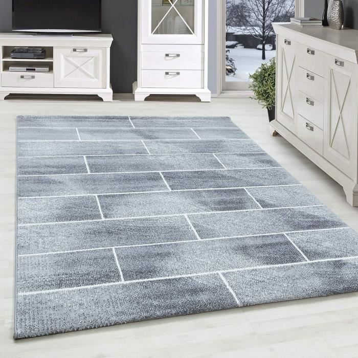 Tapis À Poils Ras, Conception Géométrique, Tapis Gris, 120 X 170 Cm ...