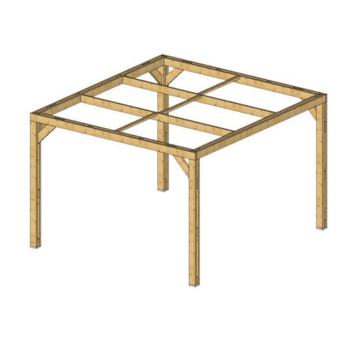 HABRITA - Pergola - 3,41x3,13 m - bois massif traité très haute ...