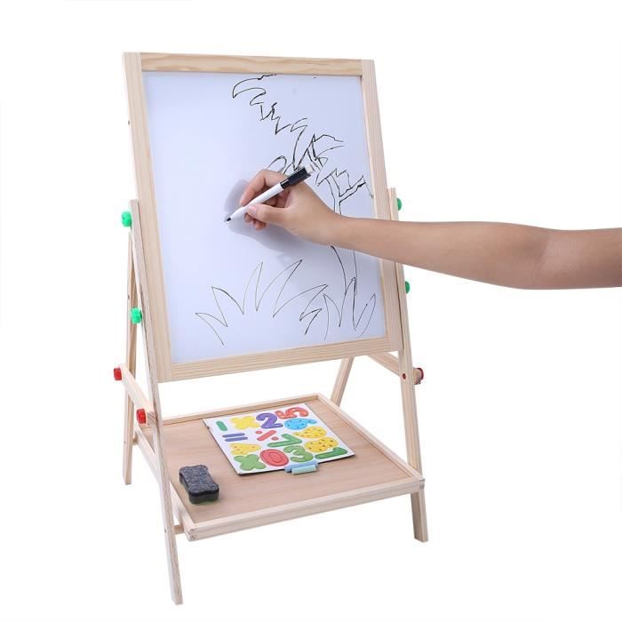 SIB 2 En 1 Tableau de Dessin Noir Blanc,Chevalet Porte-Dessin Double ...
