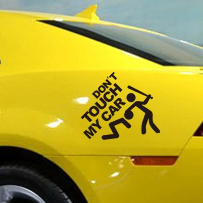 Safety warning car stickers" don't touch my car " Noir - Cdiscount Maison