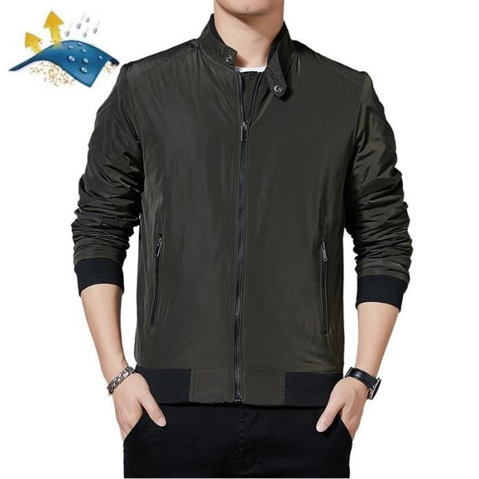 Blouson Homme Mi-saison Mode Business Casual Couleur Unie Veste ...