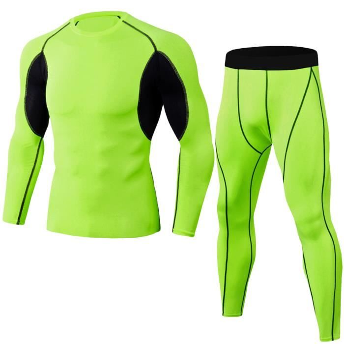 Tenue de Compression Homme Fitness Tenue de Compression Sport Vetement ...