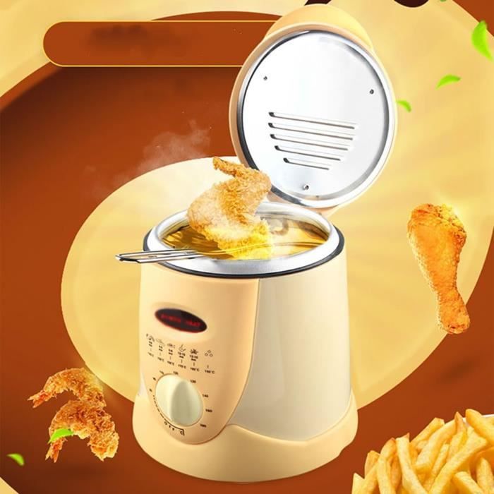 Mini Friteuse Électrique, Portable 0.9L Amovible En Acier Inoxydable ...