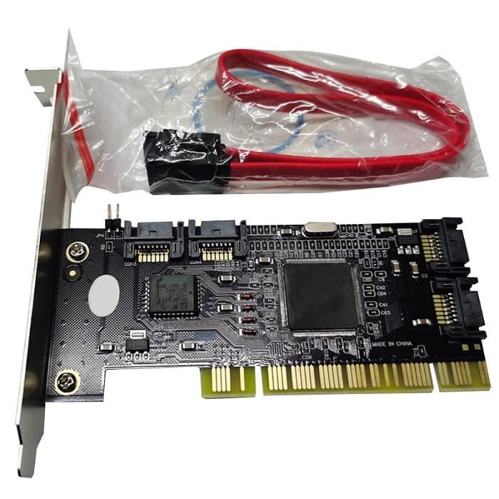 Carte Contrôleur Raid de Ports Internes Pci Sata (4 Ports) Câbles Sata ...