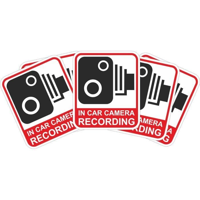 Lot De 10 Autocollants Rouge-Noir Pour Caméra Dash Cam Enregistrement ...
