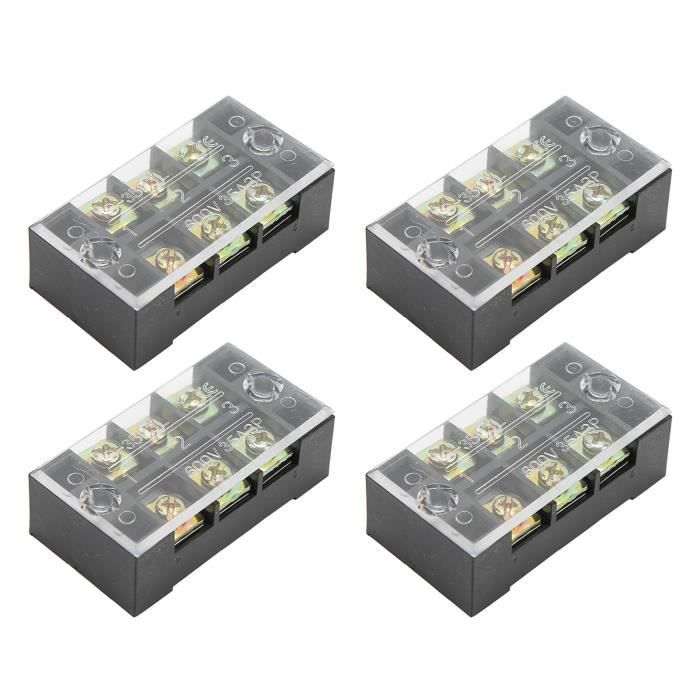 Bornier - VBESTLIFE - Double rangée - 4 pièces - Pince à vis - 35A 600V ...