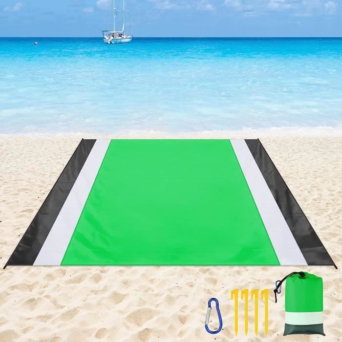 Tapis de Plage - YSTP - 210x200cm - Imperméable - Léger - Vert - Cdiscount Maison