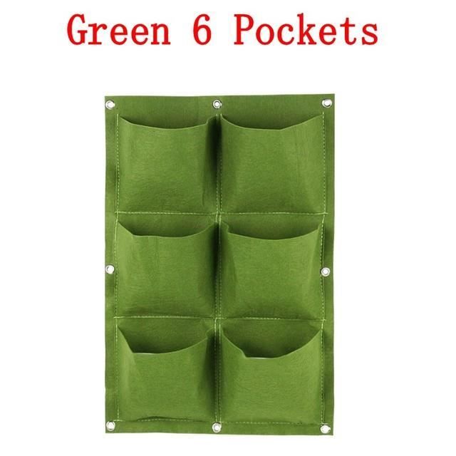 POT DE FLEUR,Green 6 Pockets--Poches De Plantation Suspendues Murales ...
