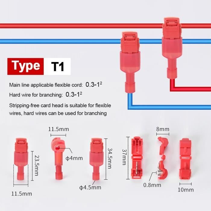 COSSE ELECTRIQUE,T1-50pcs(25set)--Connecteurs de câbles électriques ...