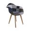 Fauteuil Patchwork bleu gris Autres Multicolore - Cdiscount Maison