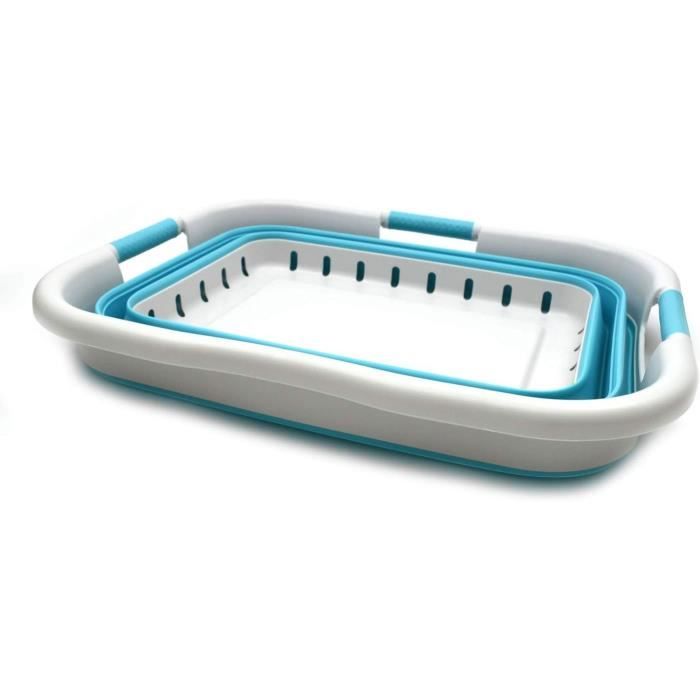 41 Litre Panier À Linge Pliable En Plastique 3 Poignées Boîte De ...
