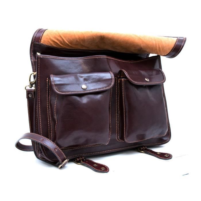 Sacoche ordinateur sac à main cuir bandoulière messenger cuir sac d ...