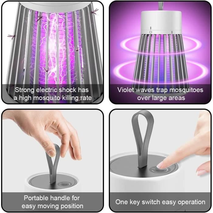 Lampe Anti Moustique, Tue Mouche Electrique 360° Uv Anti Moustique Interieur Electrique Usb ...