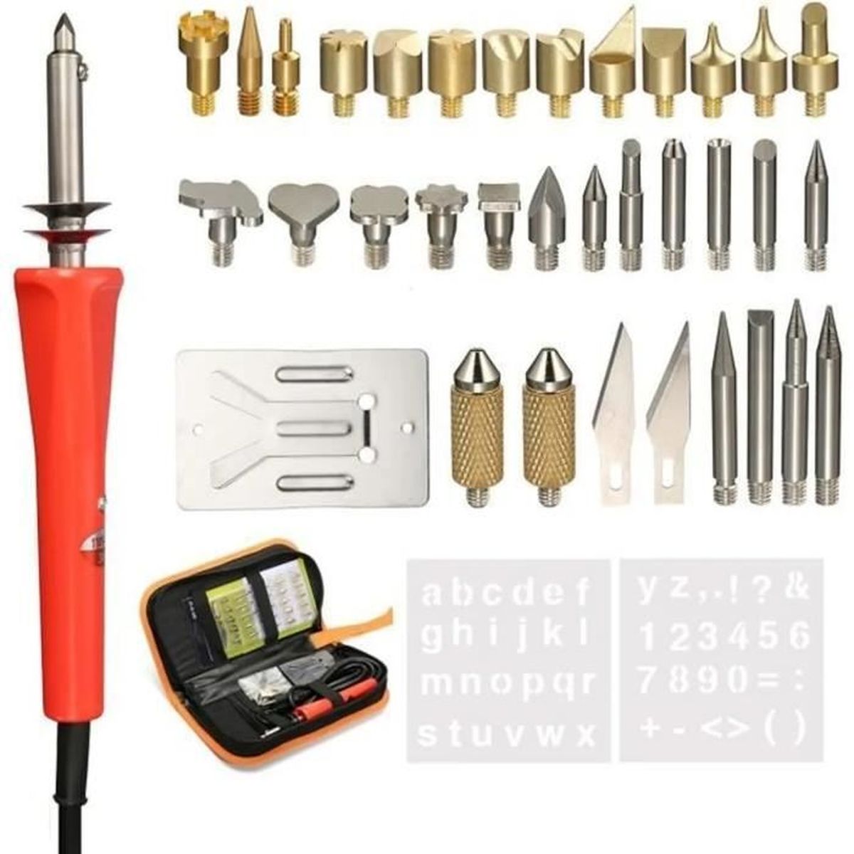 Kit de Pyrogravure sur Bois Fer à Souder,37PC 60W loisirs crÃ atifs ...