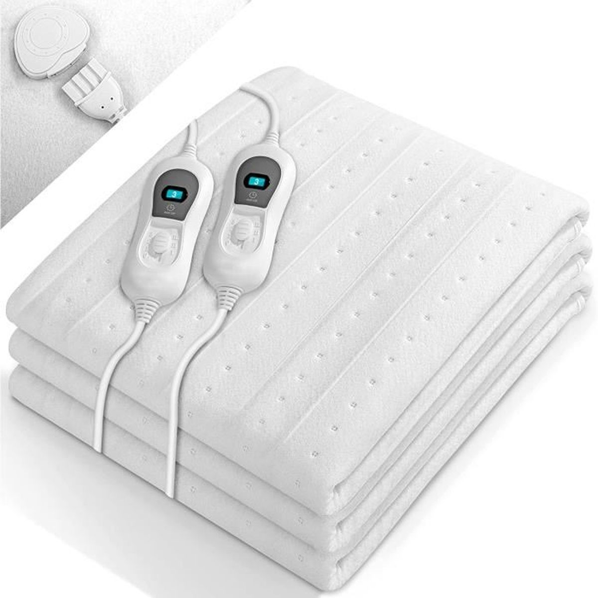 Surmatelas Chauffant double, chauffe-matelas double 170x150cm, Arrêt ...