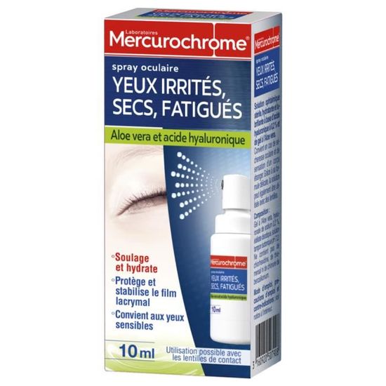 Mercurochrome Spray 3 en 1 Yeux Secs Irrités Fatigués 10ml - Cdiscount ...