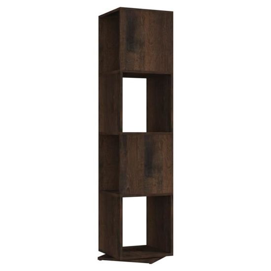 Omabeta Bibliothèques - Armoire rotative Chêne fumé 34,5x34,5x147,5 cm ...