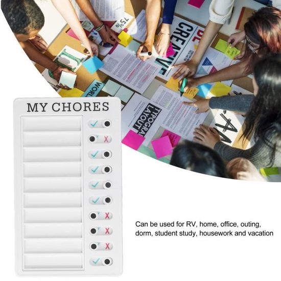 JIM-DIY Sticky Notes Plastic Checklist Portable To Do List Board DIY ...
