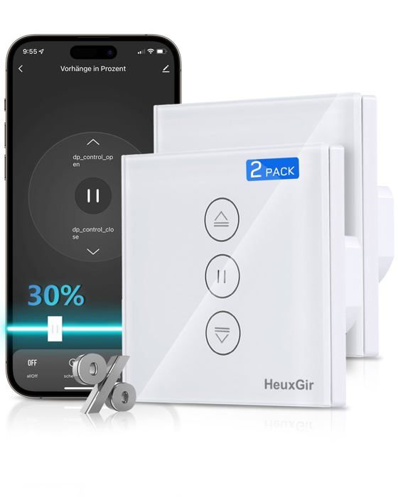 HEUXGIR 2Pack Interrupteur Volet Roulant Connecté, 86x86mmInterrupteur ...