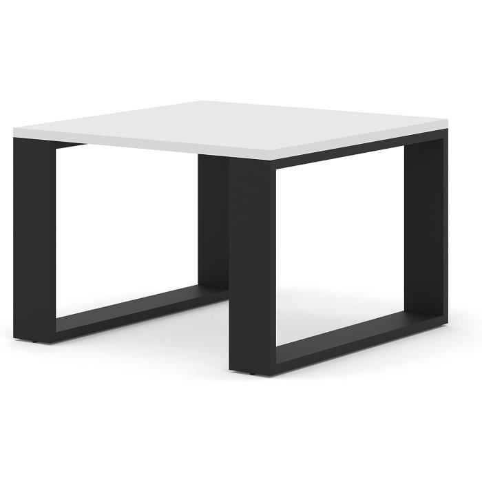 Luca Table Basse 60 X 60 Cm-Table D'Appoint Carrée Pour Le Salon (Blanc ...