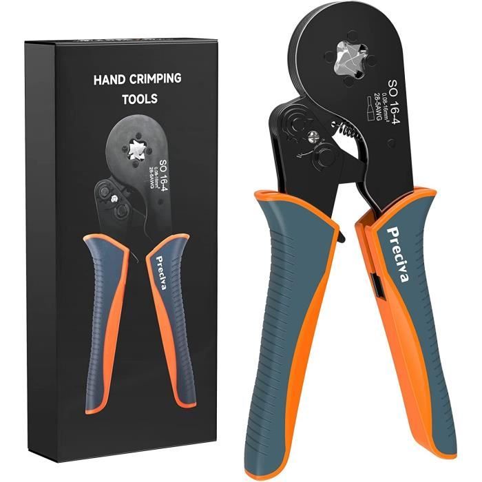 Pince à Sertir, 0,08-16 mm²-AWG 28-5 Outil de Sertissage de Virole de Fil, Outil de Sertissage ...