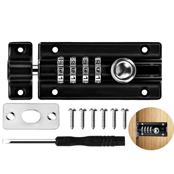 Verrou de Porte à Code Mécanique Serrure - Sans Clé Glissière - Verrou ...