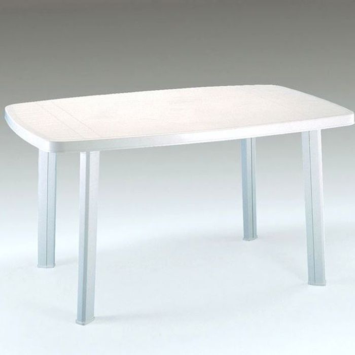 Table FARO - Blanche - 140X90 - Cdiscount Jardin
