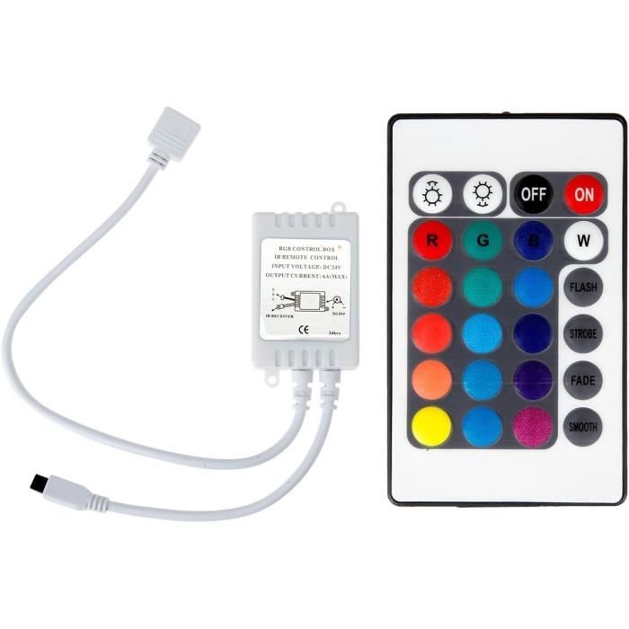 24 Keys Contrôle Contrôleur, Epbowpt Led Rgb Strip Télécommande Ir Pour ...