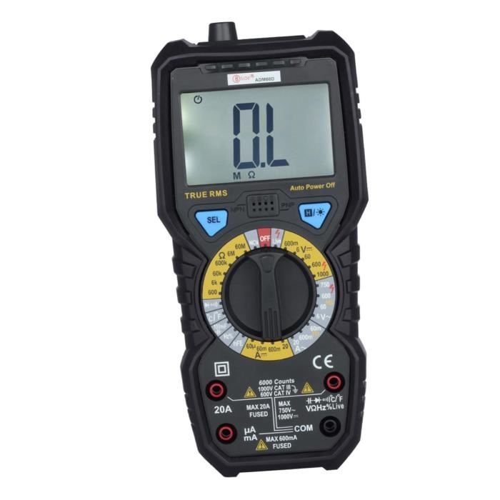 6000 Multimetre Numerique Mesure D'Ampères Testeur De Multimètre ...