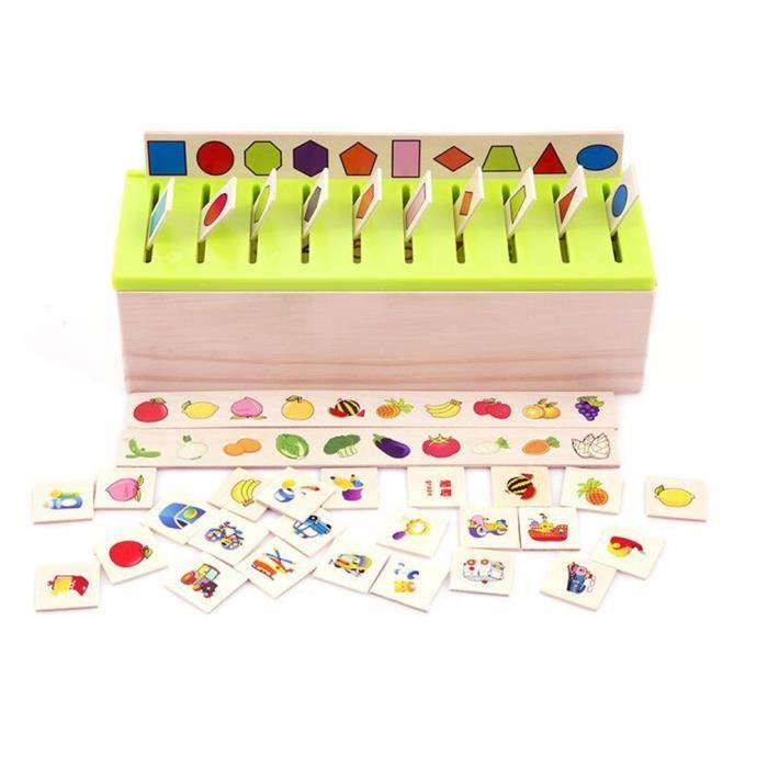 Boîte de classification de connaissances Montessori Jouets en bois pour ...
