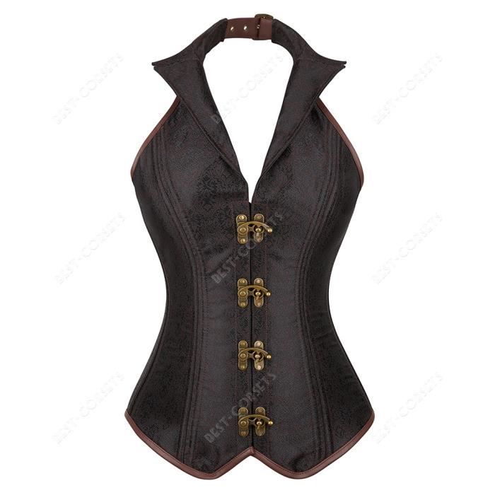 Corsets Steampunk en similicuir pour femmes,corset gothique,haut licou ...
