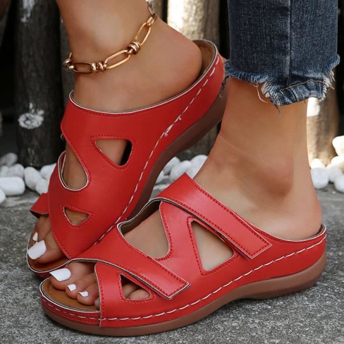 Sandales A Talons Hauts Pour Femmes - Sandales Compensees A Bout Ouvert ...