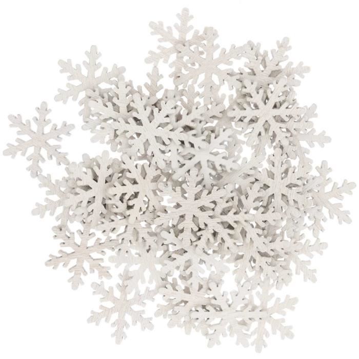 Mini formes en bois - Flocon de Neige - Blanc - 2 x 2,3 cm - 48 pcs ...