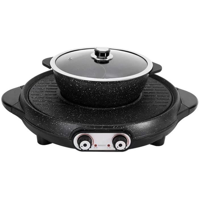Ehskzjh Bbq Électrique 2100W Gril De Barbecue Rond Avec Surface Antiadhésive Et Bac D ...