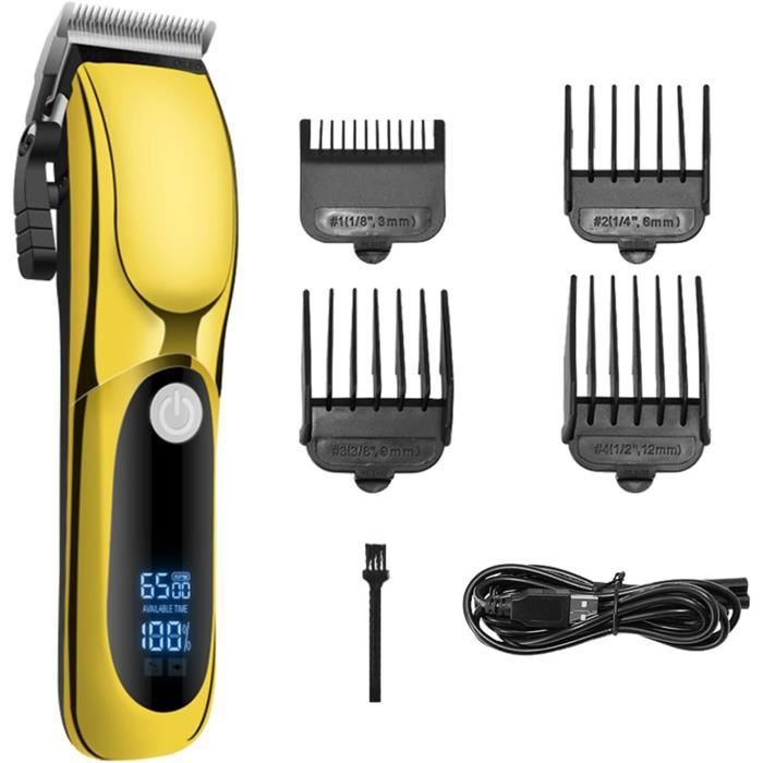 Electriques Tondeuse Cheveux Hommes, Tondeuse Barbe Professionnel Écran À LED Tondeuse Finition ...